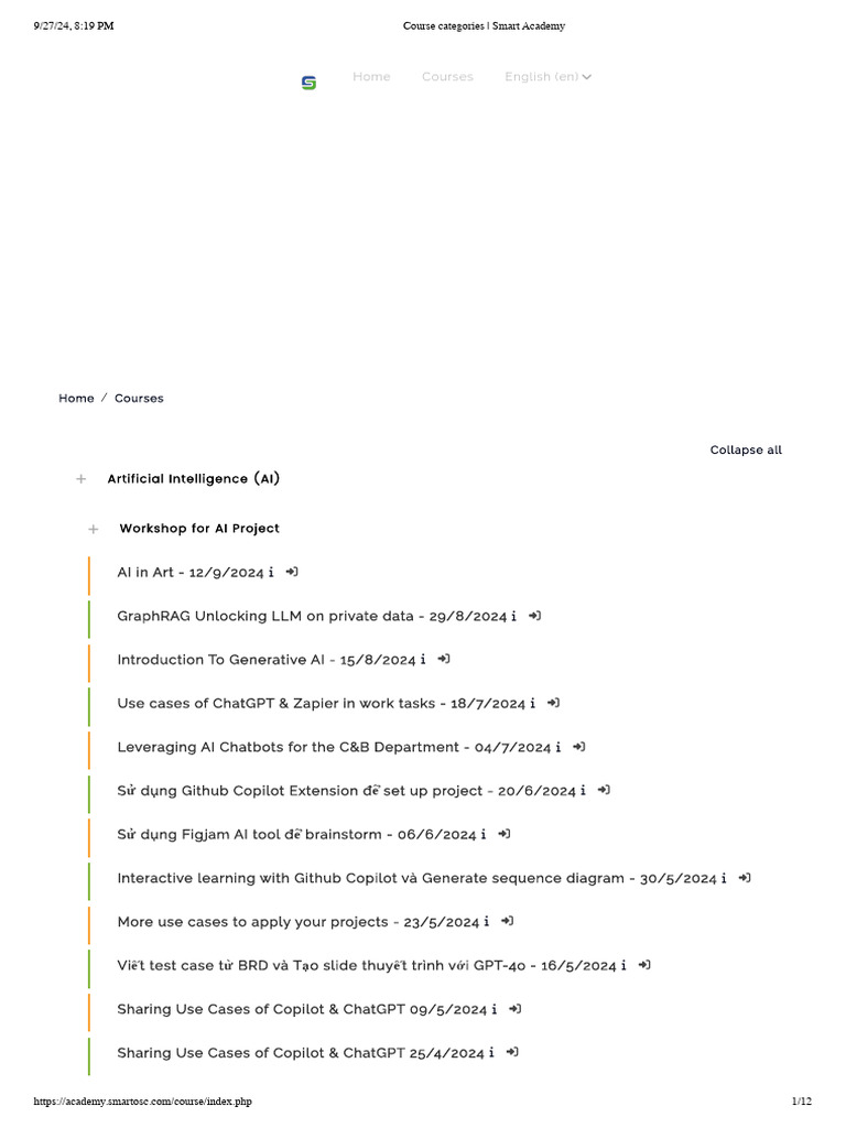 Course Categories - Smart Academy | PDF | Magento | Artificial Intelligence
