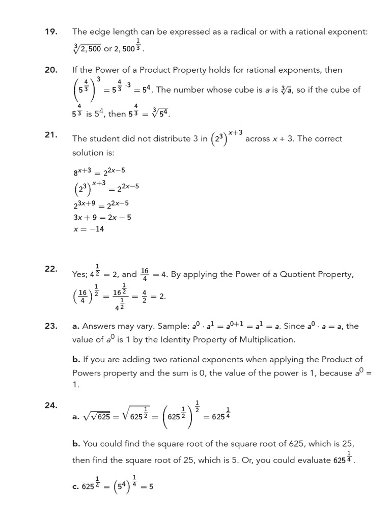 Lesson (6-1) Rational Exponents and Properties of Exponents Pages (217 ...