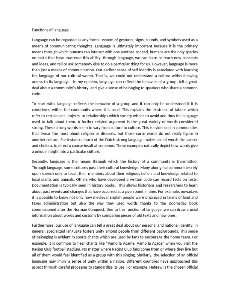 Functions of language | PDF | Profanity | Knowledge