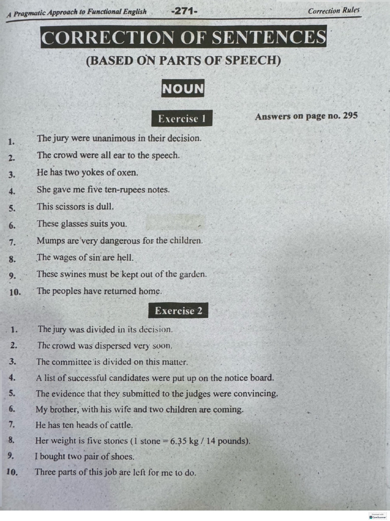 English (Correct of Sentences) | PDF