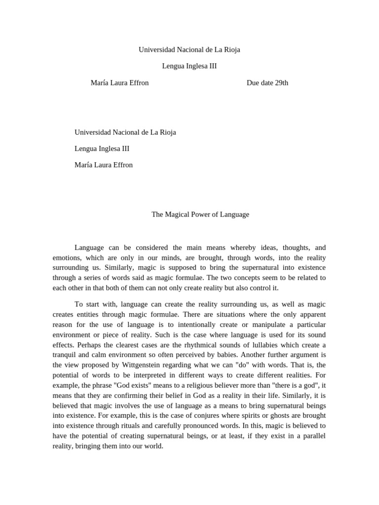 The Magical Power of Language | PDF | Reality | Perception