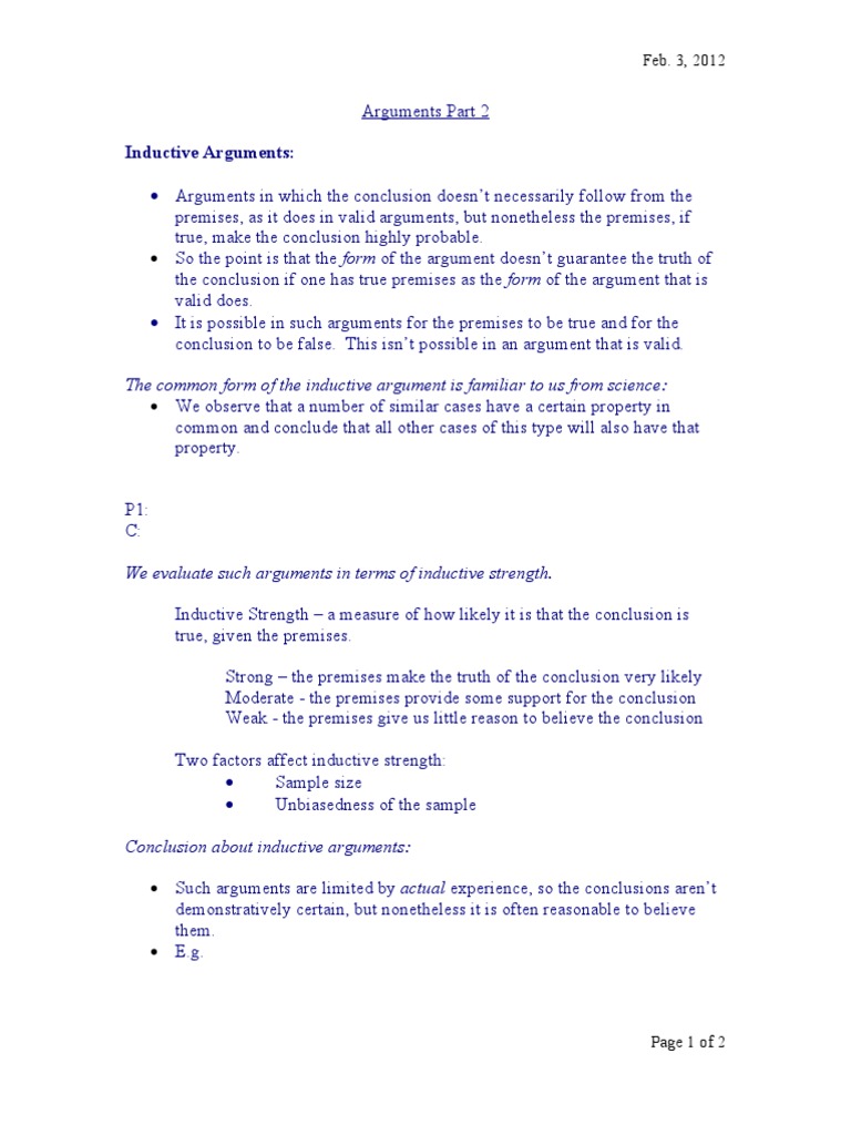 Arguments Part 2 Handout | PDF