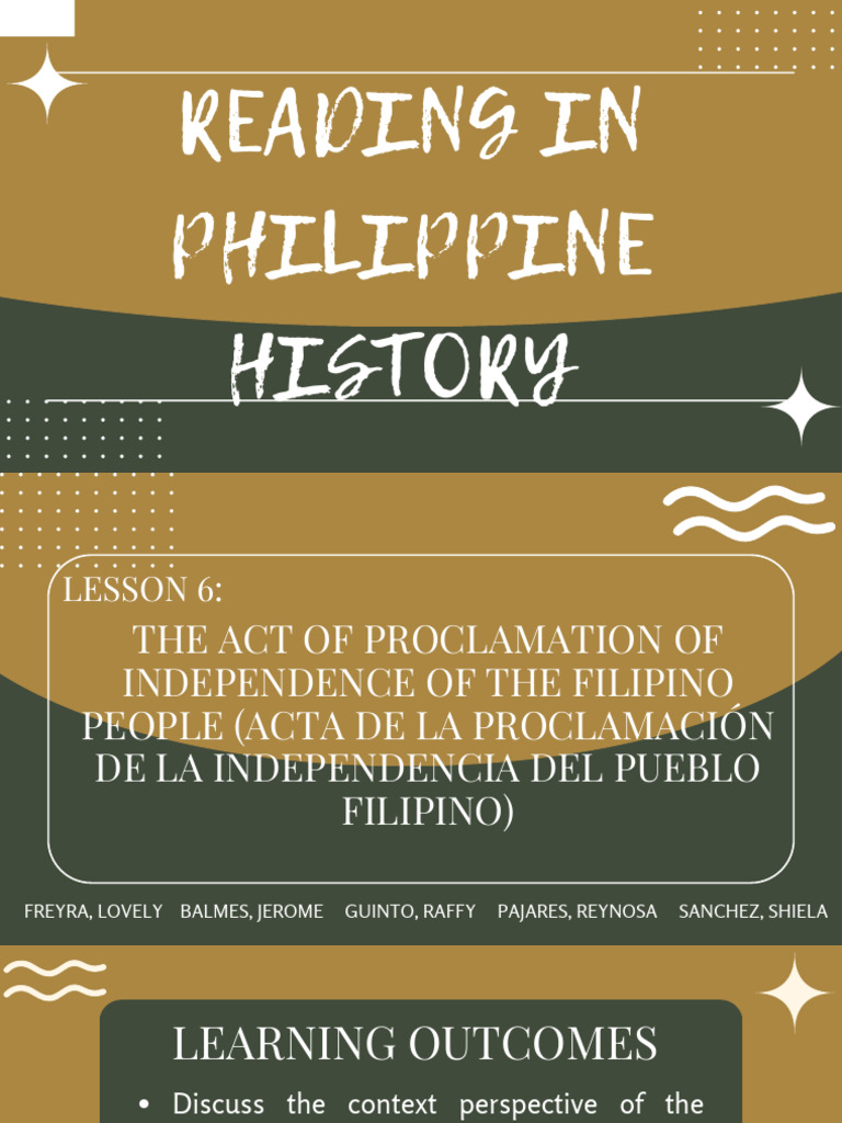 Philippine Independence Proclamation 1898 | PDF | Philippines | Spanish ...