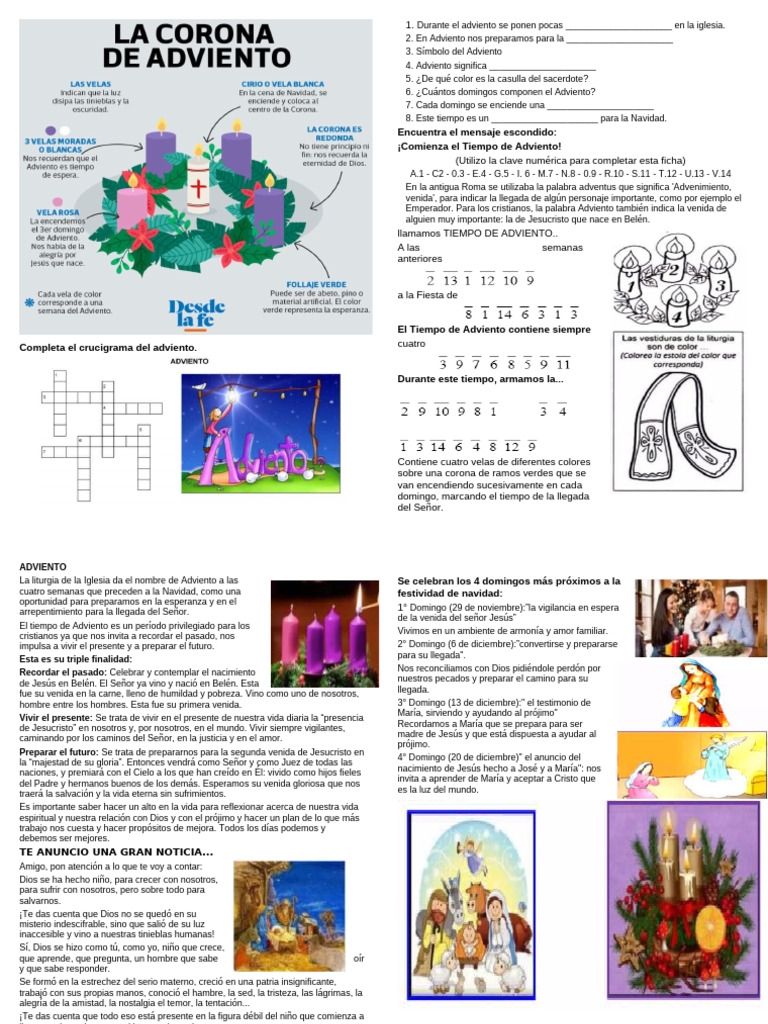 Ficha de Religión Adviento | PDF | Adviento | María, madre de Jesús