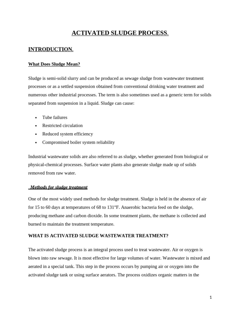 Final Work - Activated Sludge Process | PDF | Sewage Treatment ...