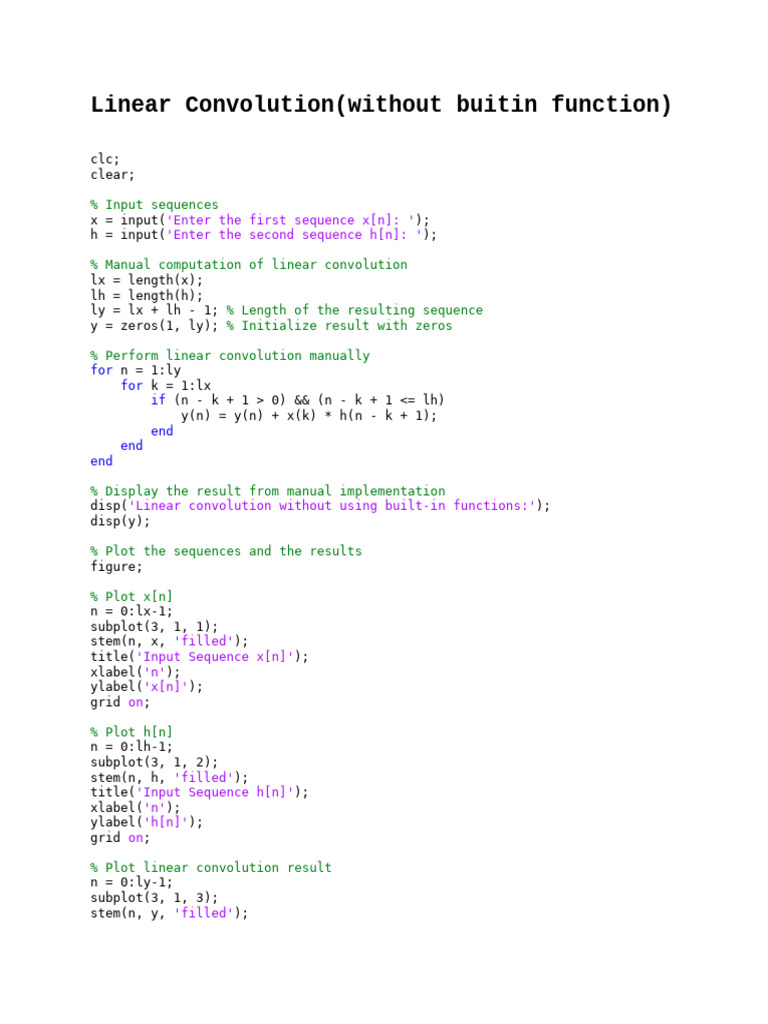 Linear Convolution-1 | PDF