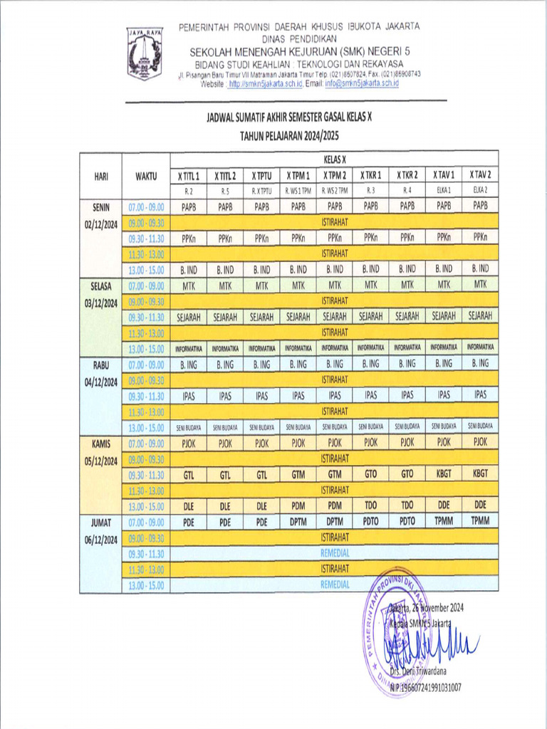 Jadwal & Ruang SAS Gasal 2024-2025 | PDF