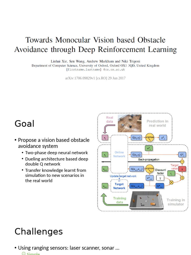Towards Monocular Vision Based Obstacle Avoidance Through Deep Reinforcement Learning | PDF ...