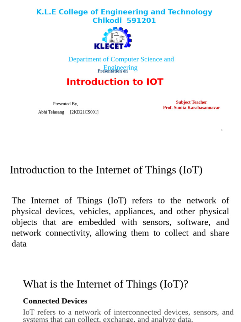 Iot Presenttion | PDF | Internet Of Things | Computer Network