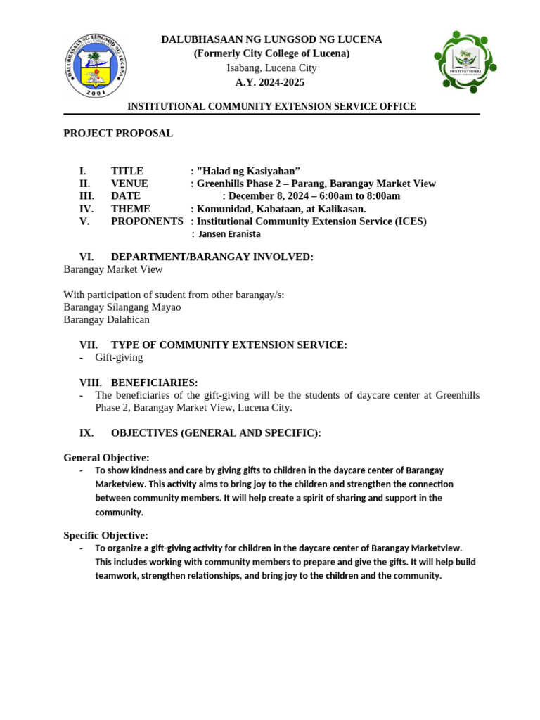 Gift Giving Project Proposal | PDF