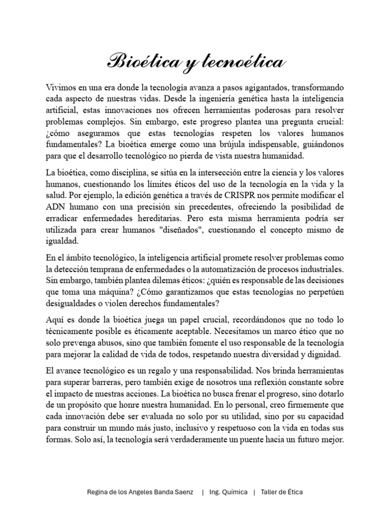 Bioética y Tecnoética 241122 205106 | PDF