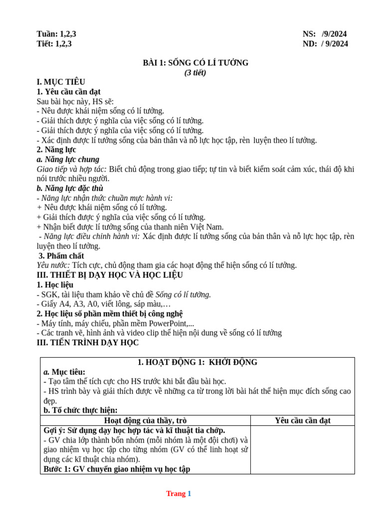 Giáo Án Gdcd 9 Kết Nối Tri Thức | PDF