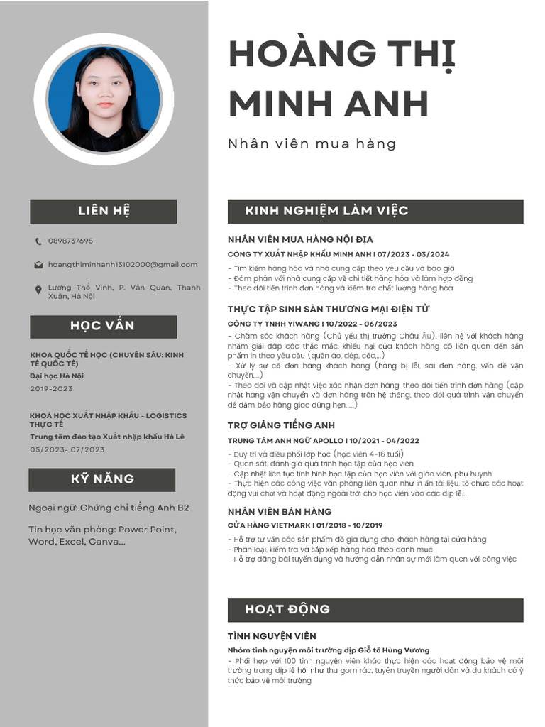 CV-Hoàng-Thị-Minh-Anh_Nhân-viên-mua-hàng-2-1 | PDF