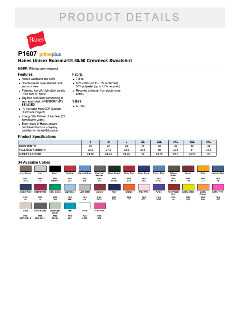 p1607 SellSheet | PDF | Color | Visual Perception