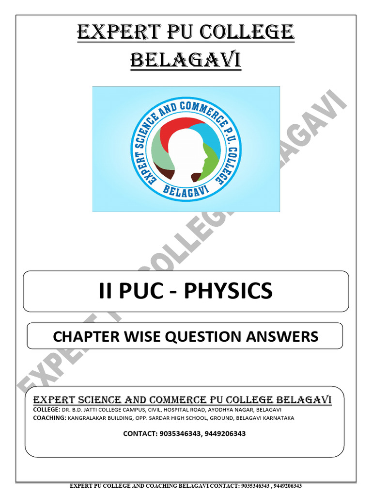Expert Puc II Physics Chapterwise Question and Answerswfpg | PDF ...