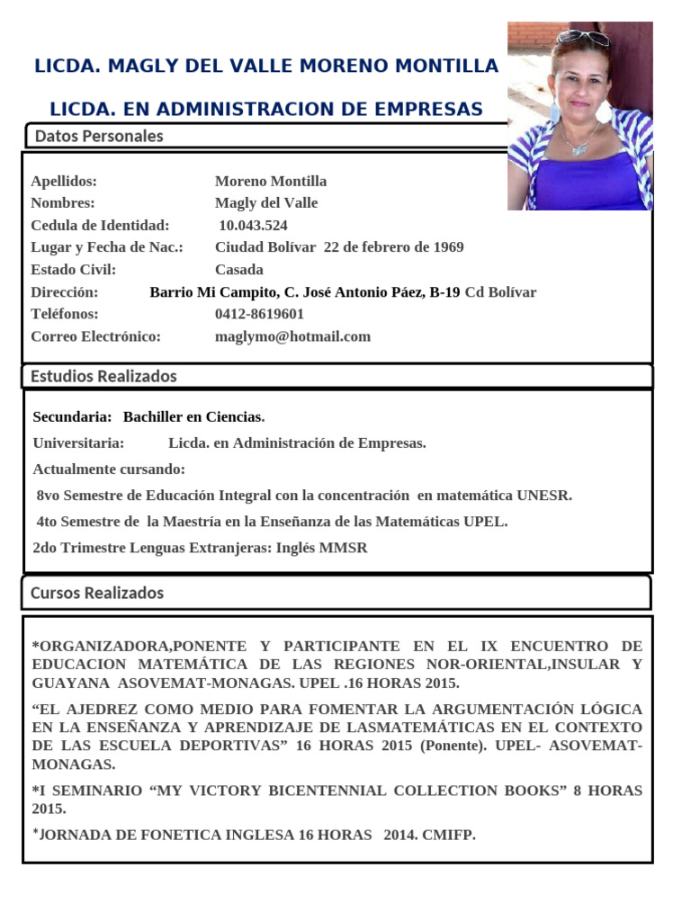 curriculum magly moreno | PDF