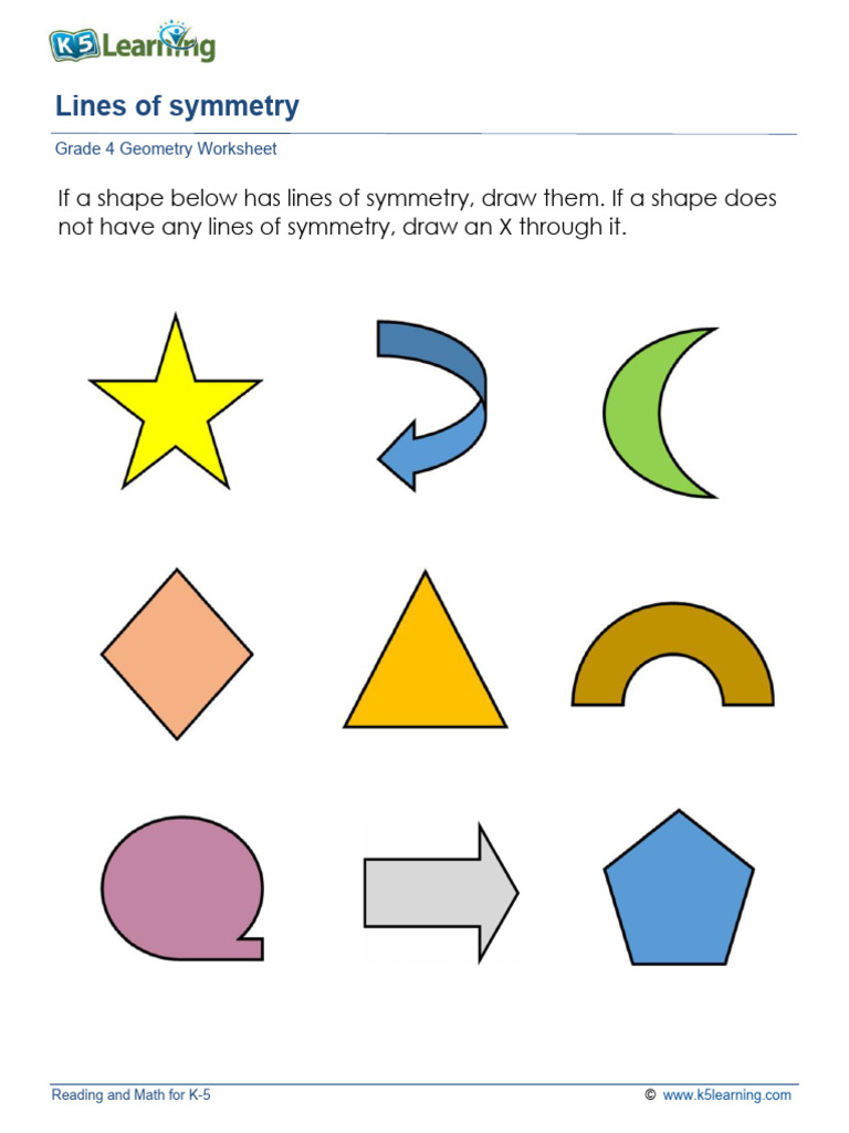 Grade 4 Symmetry Worksheet | PDF