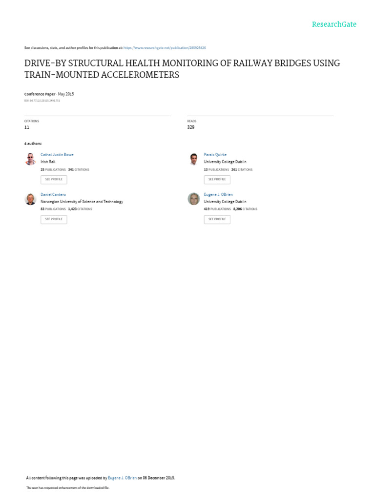 Drive-By Structural Health Monitoring of Railway Bridges Using Train-Mounted Accelerometers ...
