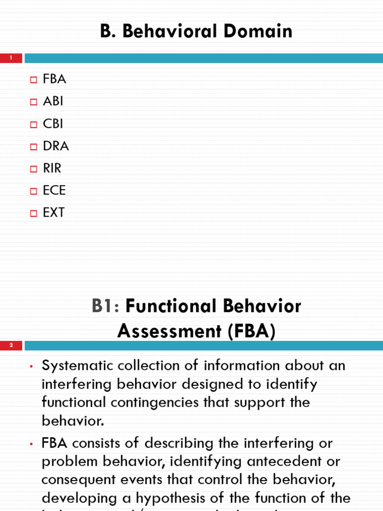 EBP of Behavioral Domain (B) | PDF | Reinforcement | Learning