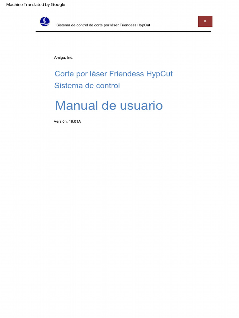 Manual Operacion Fscut8000 Hypcut User Version 19.01a | PDF | Botón ...