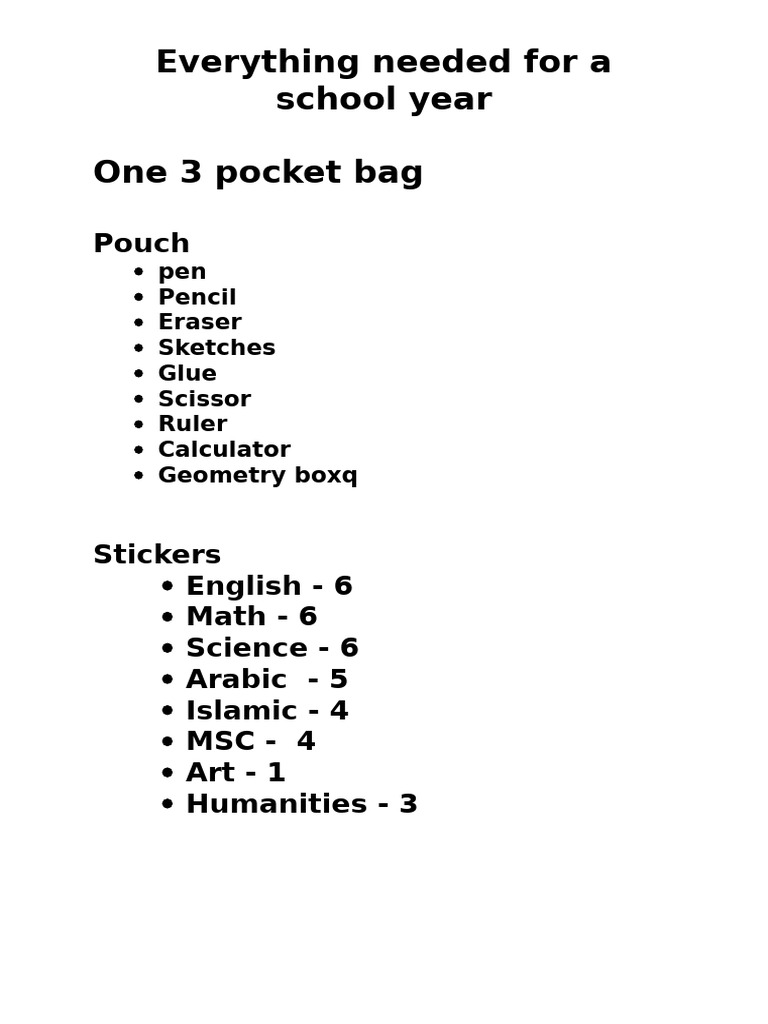 School Needs (Per Year) | PDF