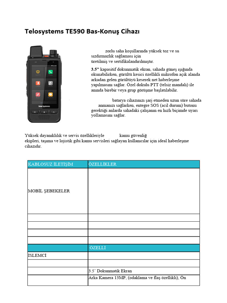 TelsizNET - Telosystems TE590 | PDF