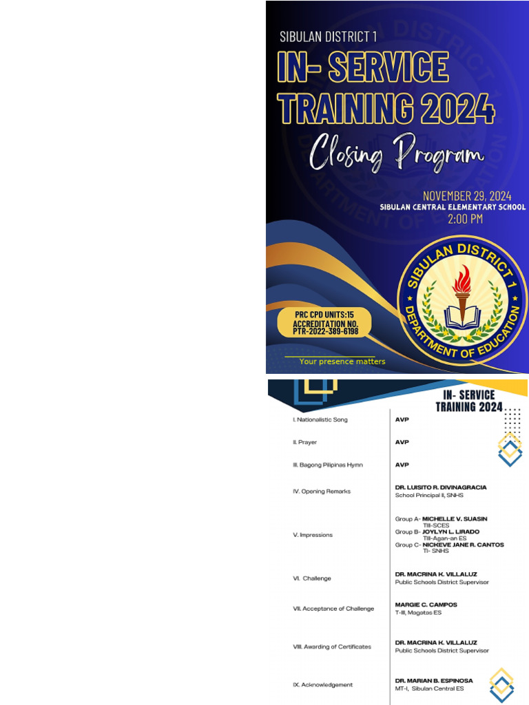 Final Inset Program | PDF