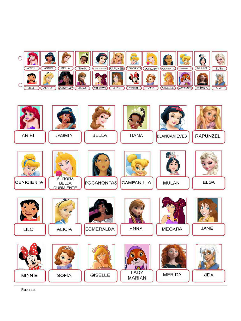 Plantilla Disney Quien Es Quien | PDF