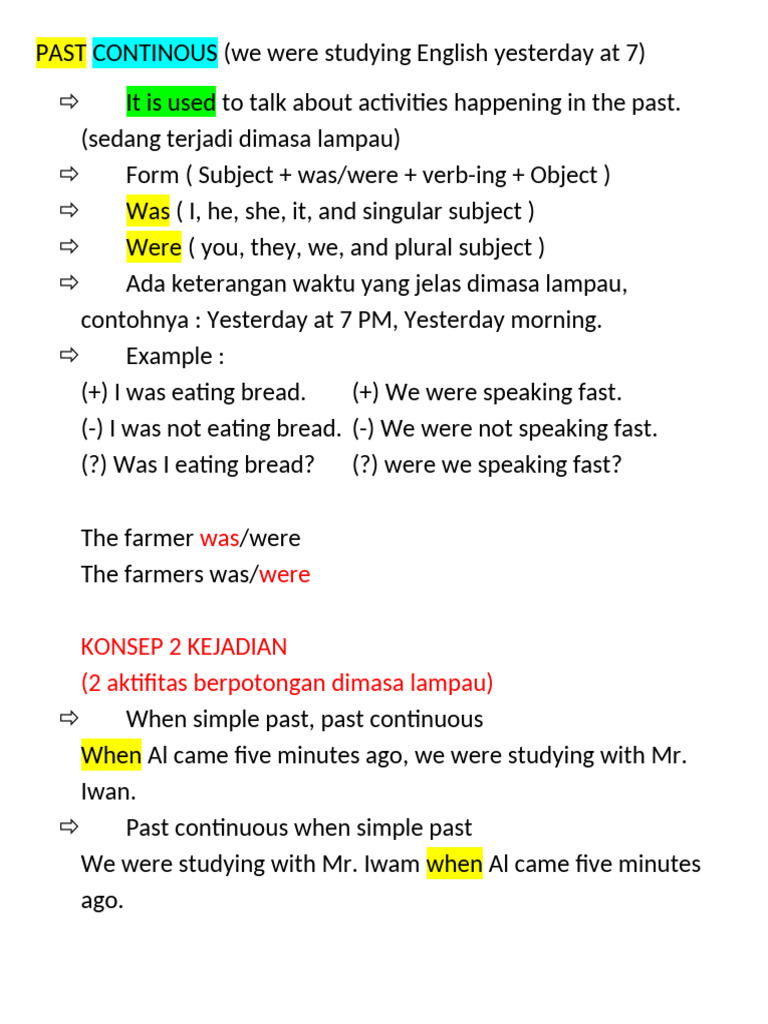 Past Continous | PDF