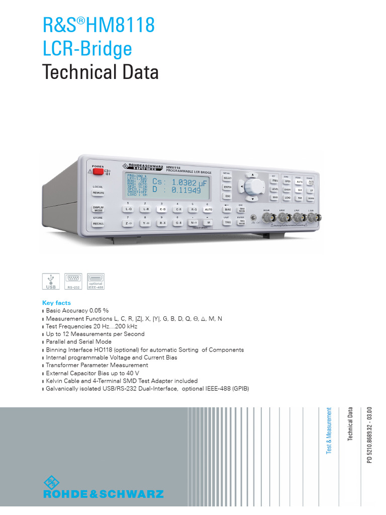 HM8118_DataSheet_en_03 | PDF | Accuracy And Precision | Computer ...