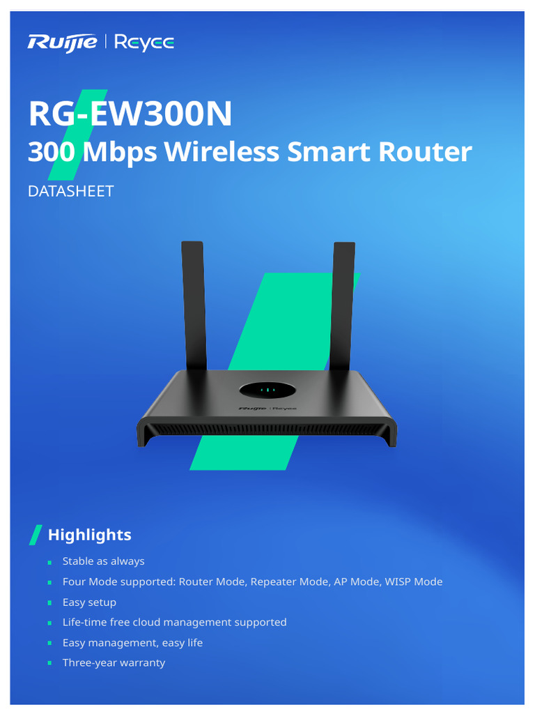 RG-EW300N Datasheet 20240403 | PDF | Wi Fi | Computer Network