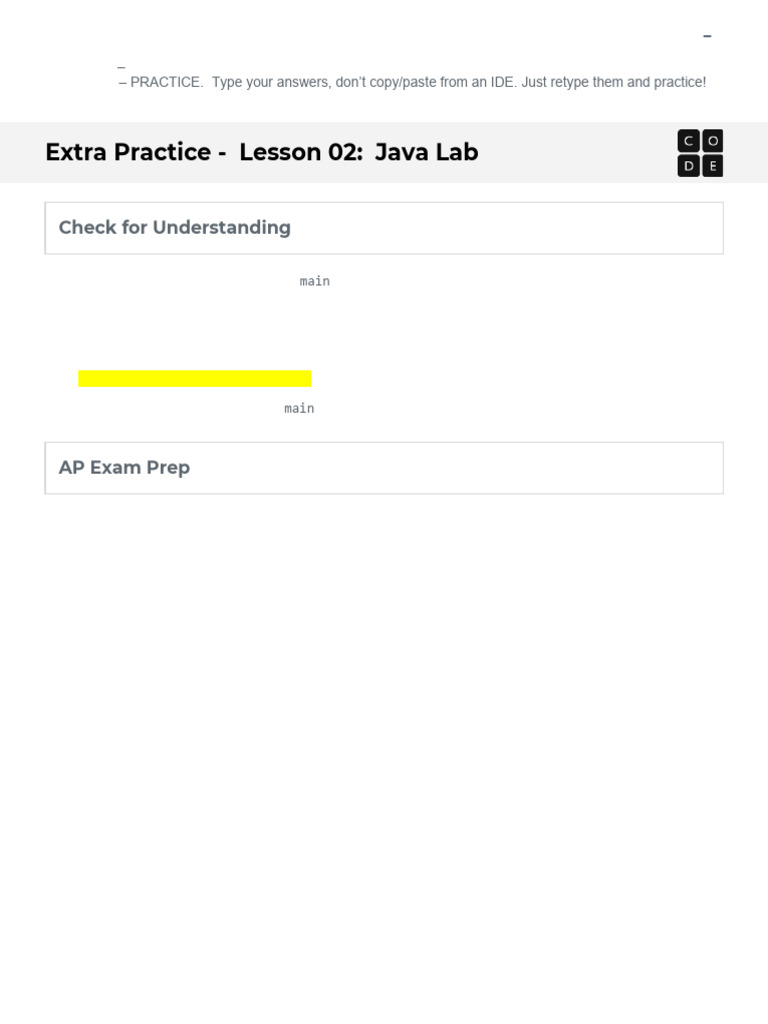 CSA U1L2 - L05 Extra Practices 24-25 | PDF | Computer Science | Software Development