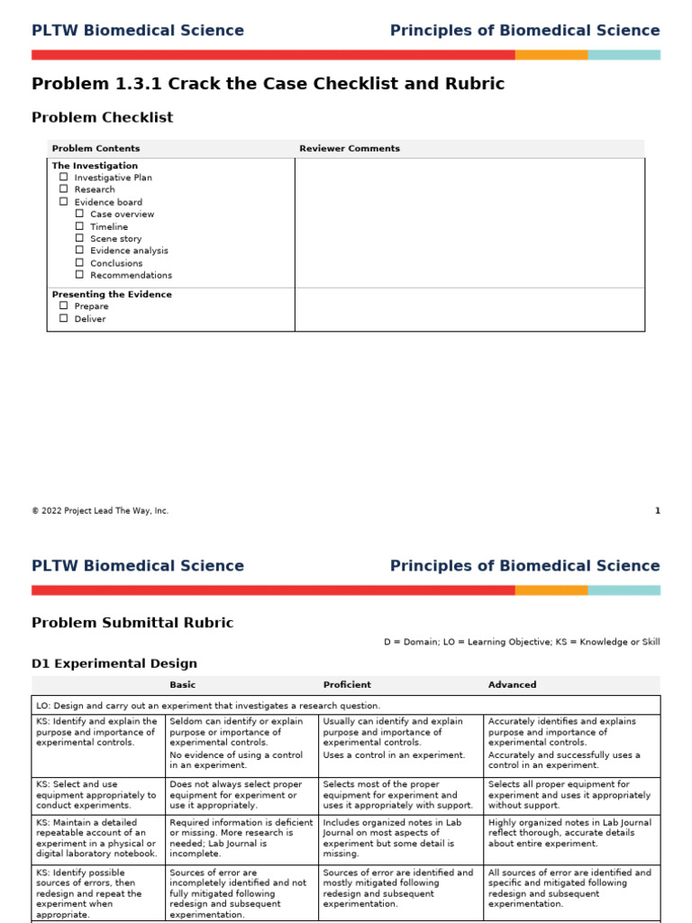 Pbs 131 SV CrackTheCase Rubric | PDF | Molecular Biology | Medical ...