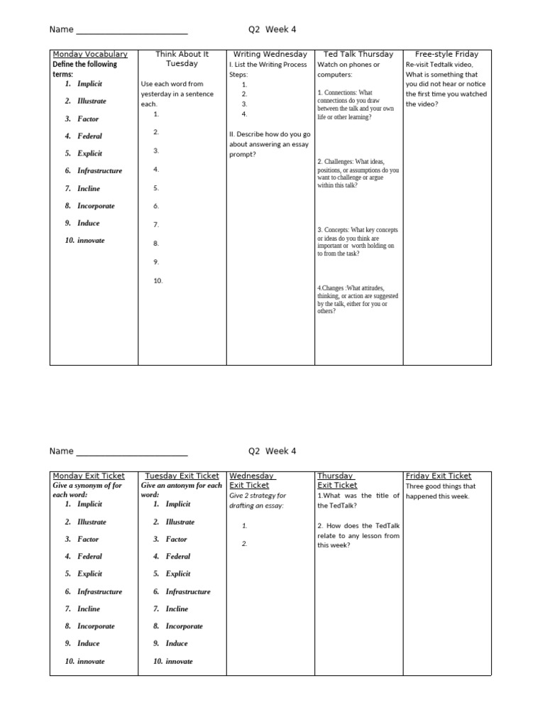 Q2 Week 4 Bell Ringer NEW | PDF | Cognition | Cognitive Science