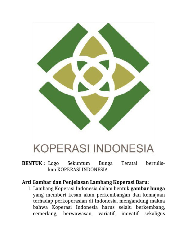 Lambang Koperasi Indonesia: Makna dan Desain | PDF