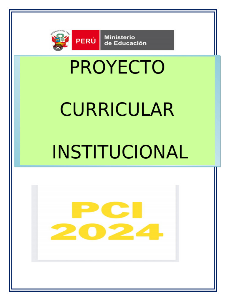 Proyecto Curricular Institucional-Secundaria 2024 RM 587 N | PDF | Números | Evaluación