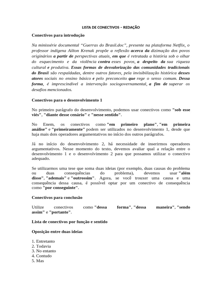 Lista de Conectivos | PDF | Argumento