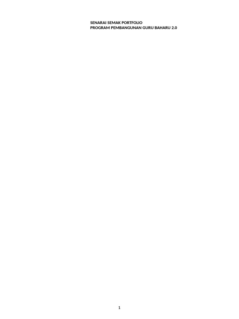 Senarai Semak Portfolio PPGB 2.0 | PDF