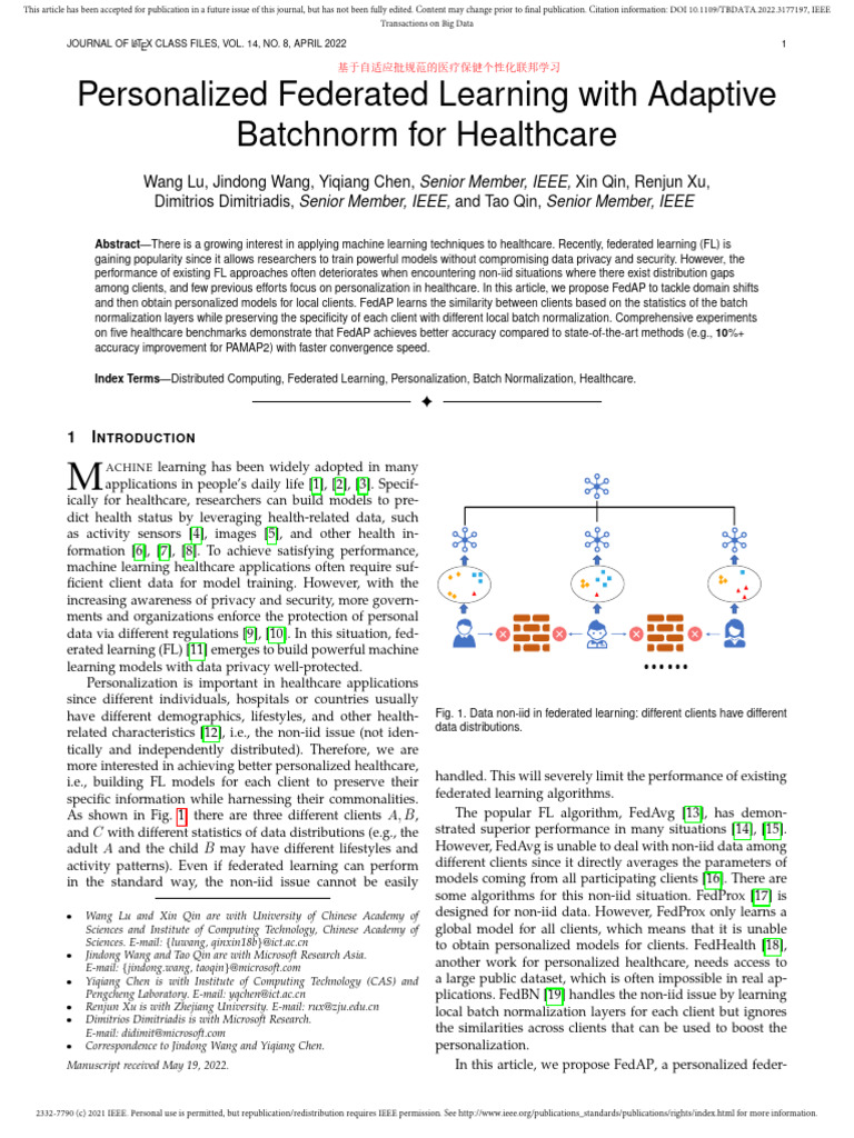 Personalized_Federated_Learning_with_Adaptive_Batchnorm_for_Healthcare | PDF | Machine Learning ...