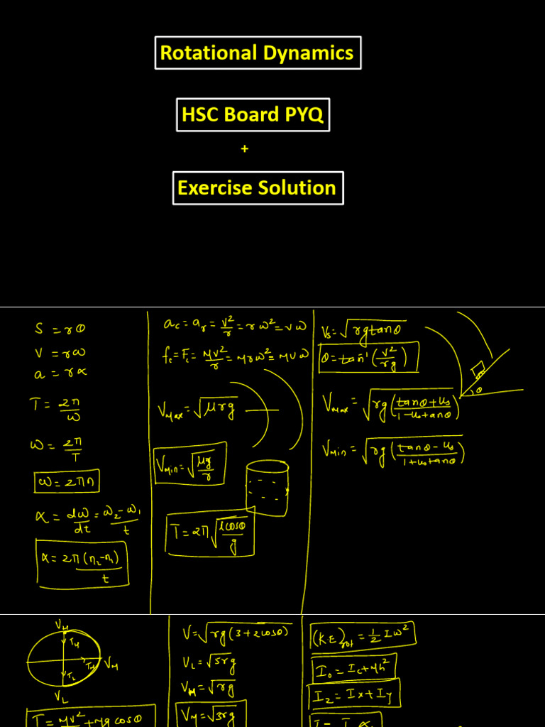 Rotational Dynamics Exercise Solutions | PDF | Rotation Around A Fixed ...