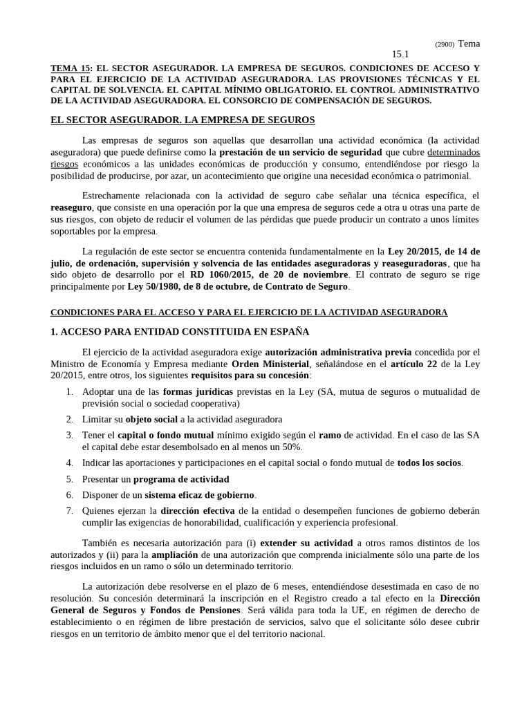 SF 15 | PDF | Seguro | Reaseguro