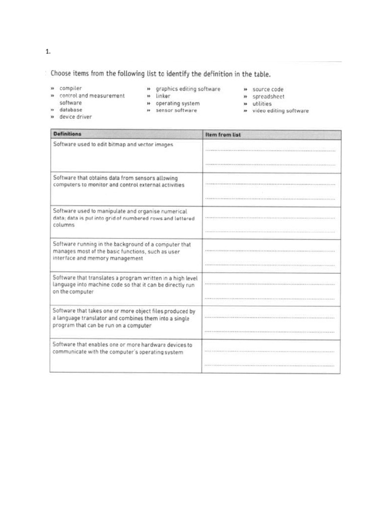 Revision Worksheet 1 | PDF