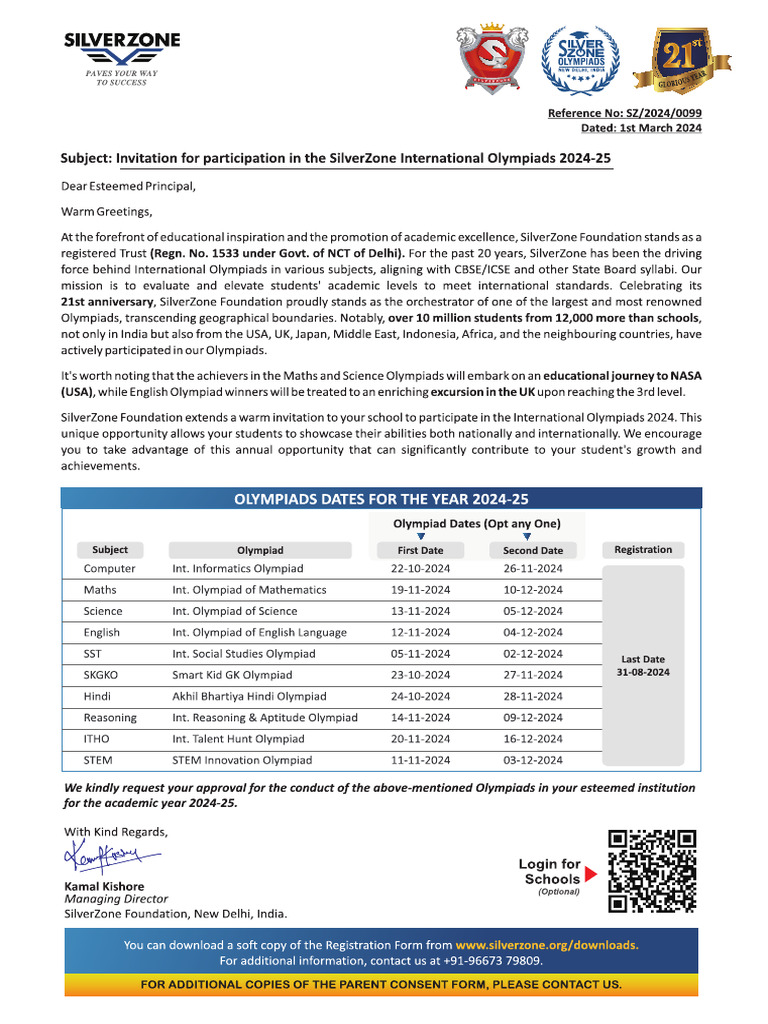 Silver Zone Registration Form 2024 | PDF