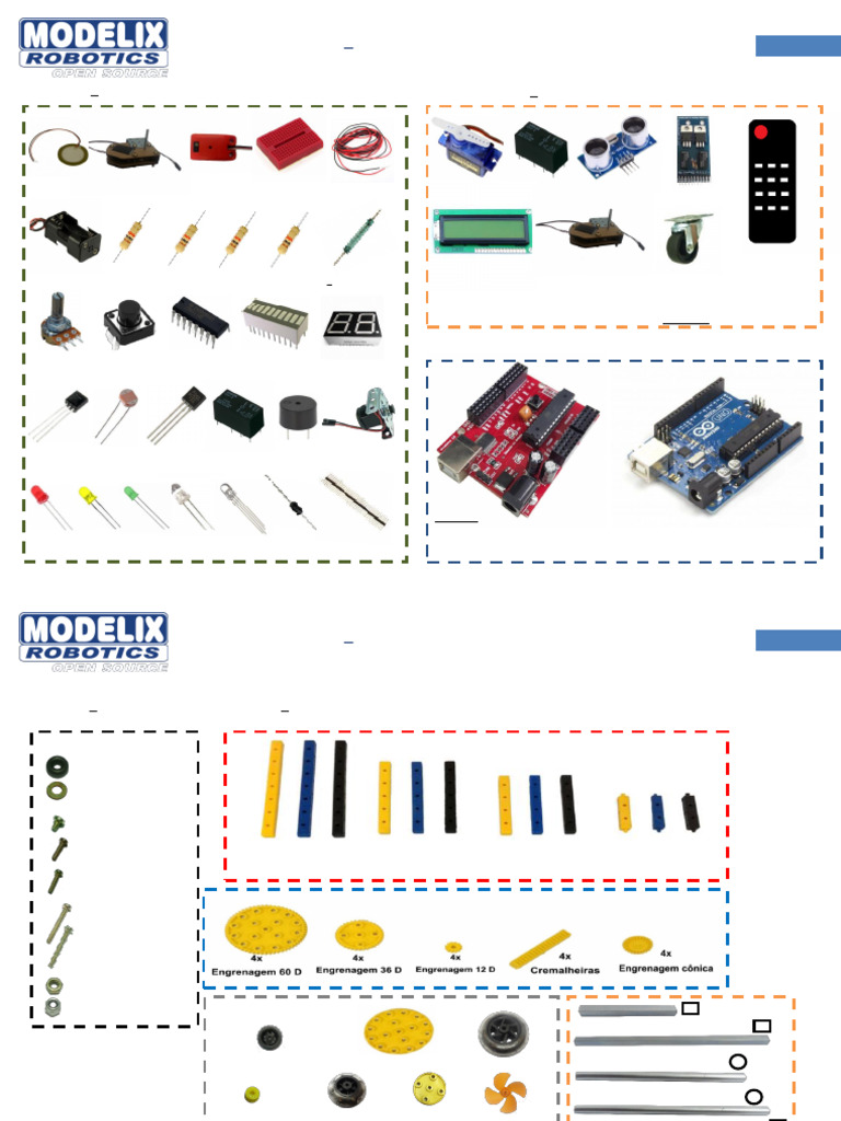 Lista de Pecas Kit Arduino Completo | PDF | Diodo emissor de luz | Bens manufaturados