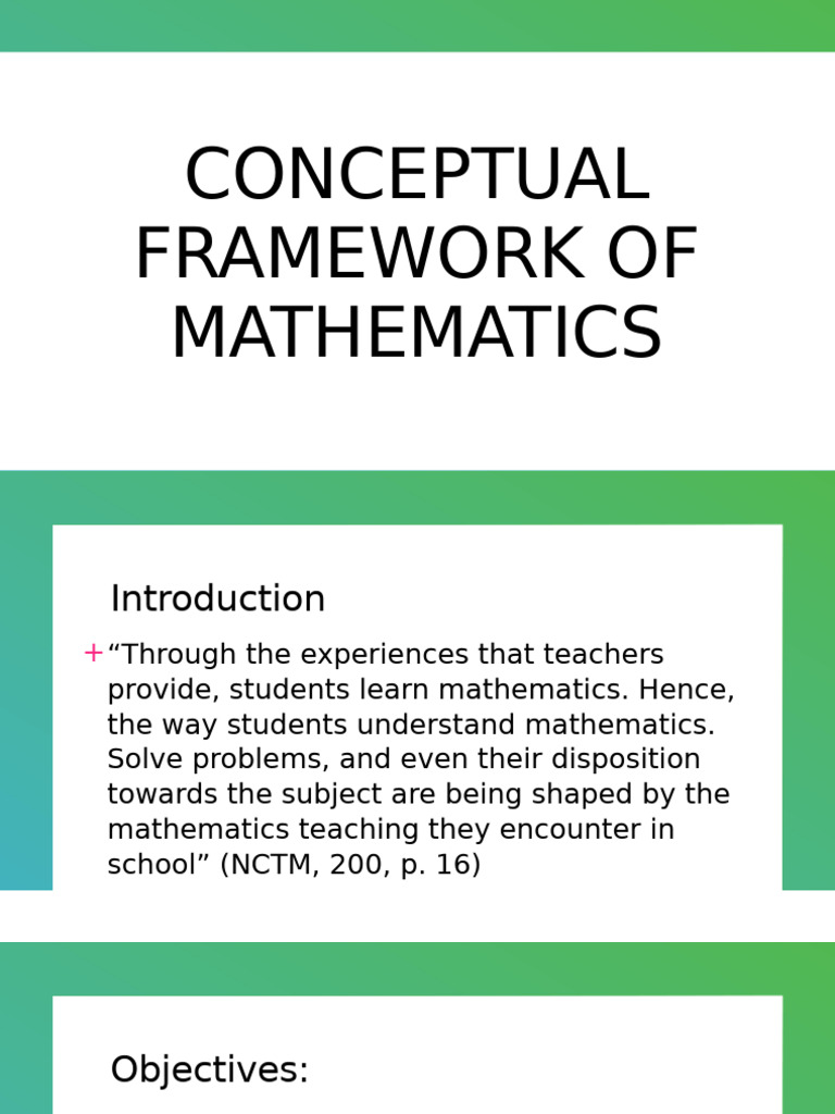 Conceptual Framework of Mathematics | PDF | Mathematics | Critical Thinking
