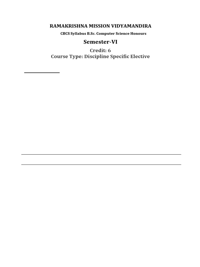 CMSA SEM 6 DSE ML | PDF | Machine Learning | Regression Analysis