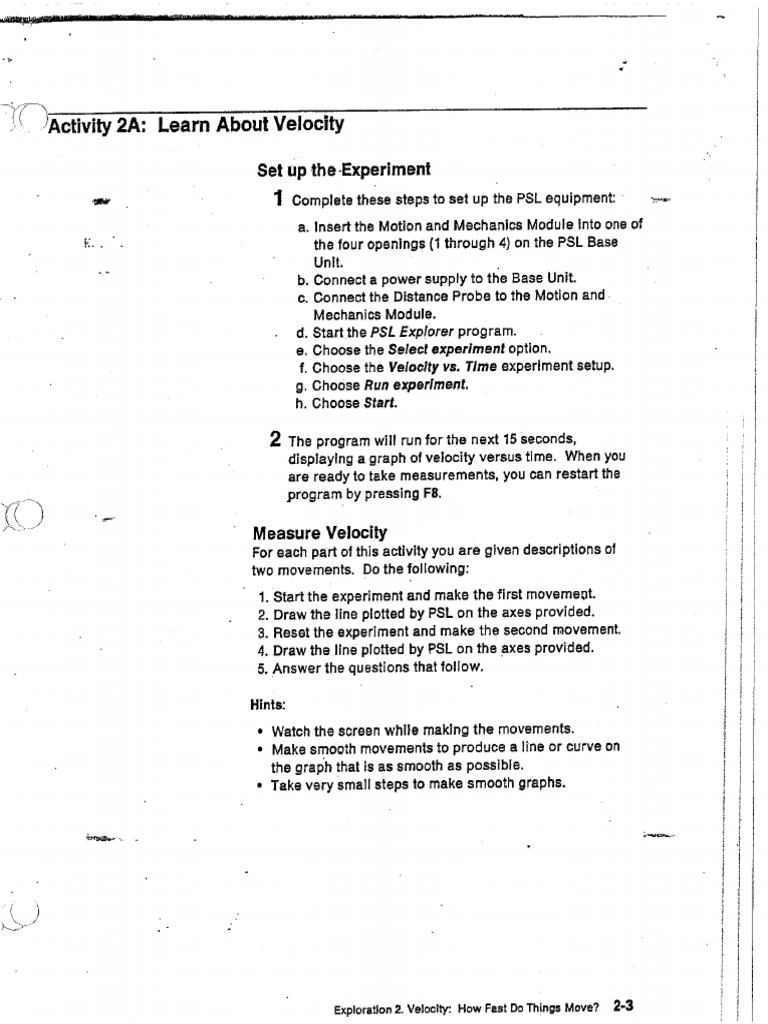 pasco+velocity+graph+lab | PDF