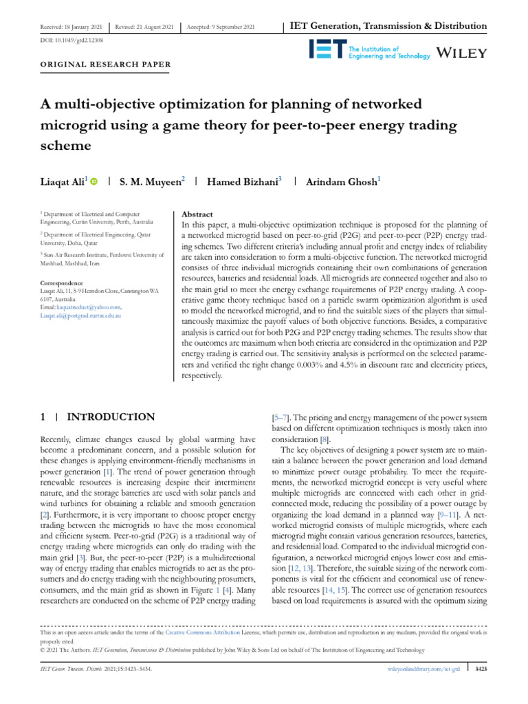 Iet Generation Trans Dist 2021 Ali A Multi Objective Optimization