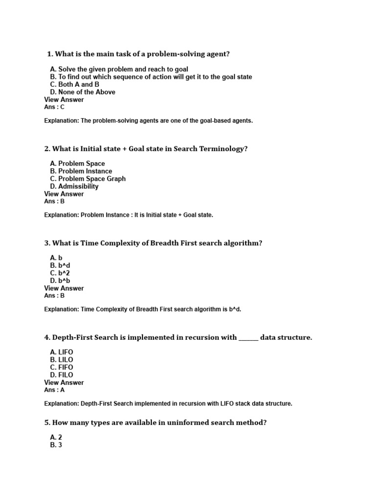 Unit 2 Problem Solving MCQ | PDF | Algorithms | Applied Mathematics