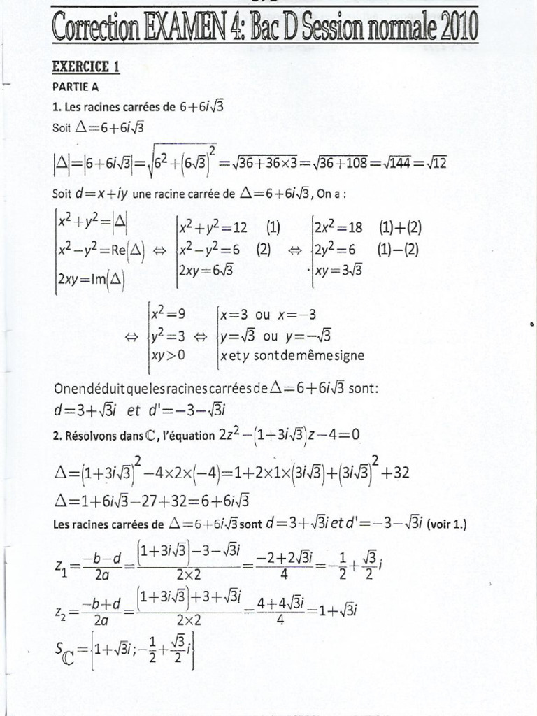 Bac D 2010 Corr | PDF